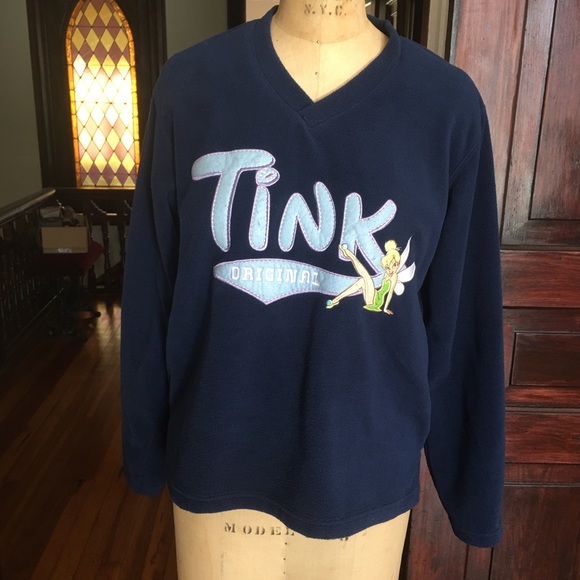 Disney | Tops | Disney Tinker Bell Plush Pullover Small Euc | Poshmark